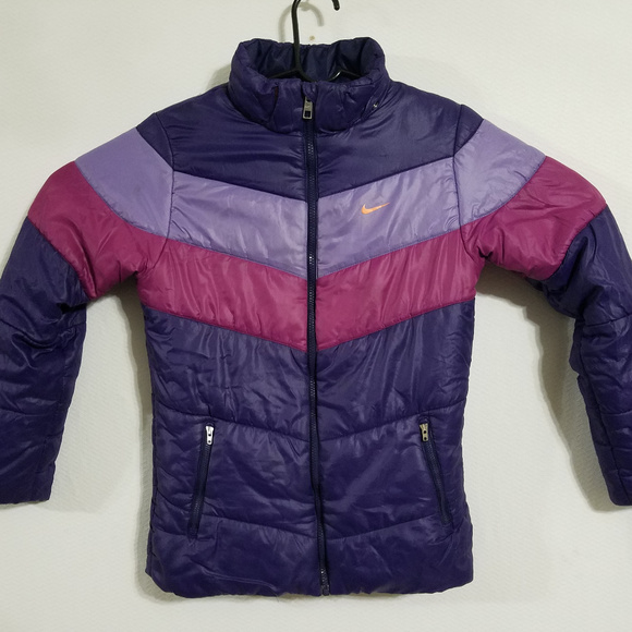 Nike | Jackets & Coats | Nike Girls Xl Pink Purple Puffer Jacket Coat ...
